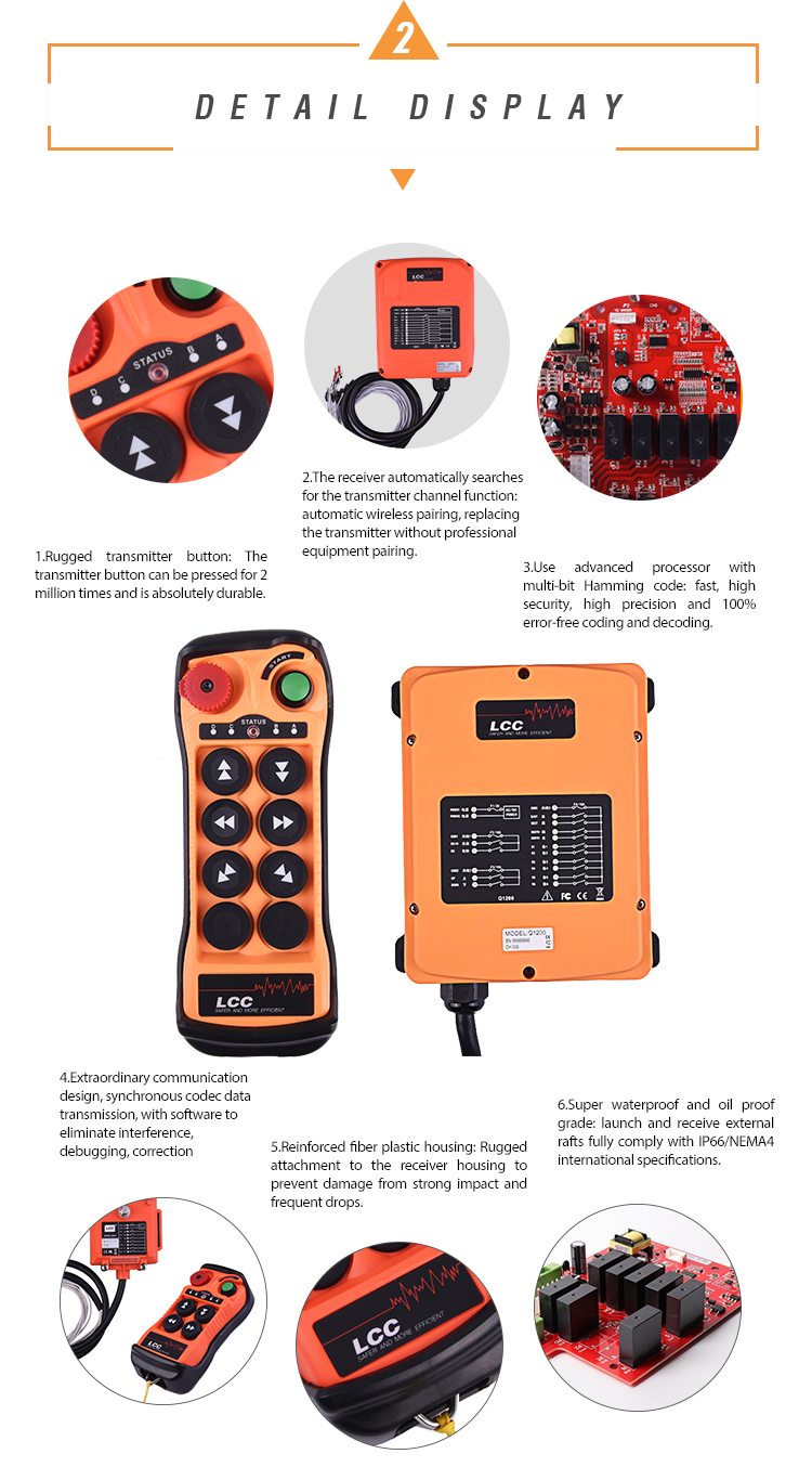 Q606 6 Buttons Hydraulic Electric Crane Wireless Radio Wire Rope Winch ...